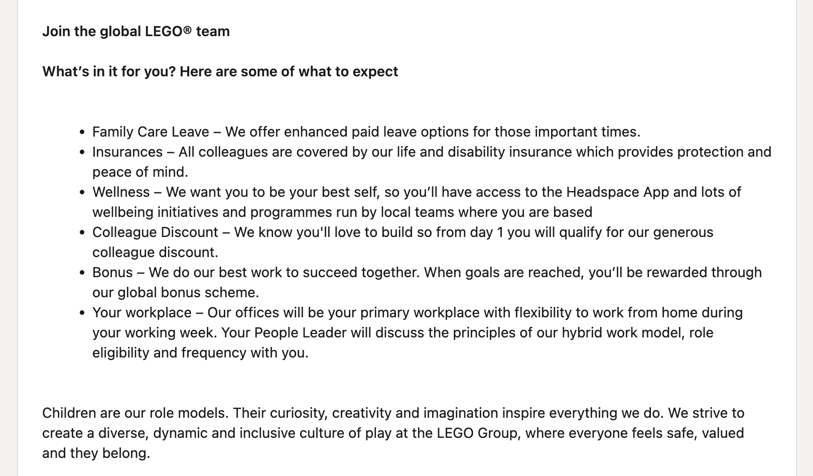 Lego Uses 5 Words in Its Job Descriptions to Attract the Right Type of ...